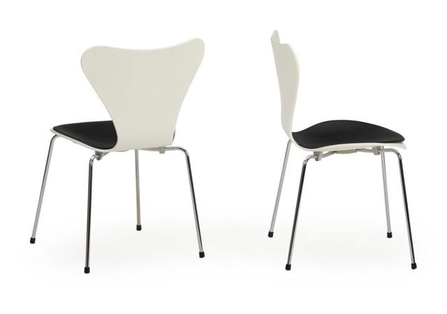 The Seven Chair Set of four dining chairs with steel legs by Arne ...