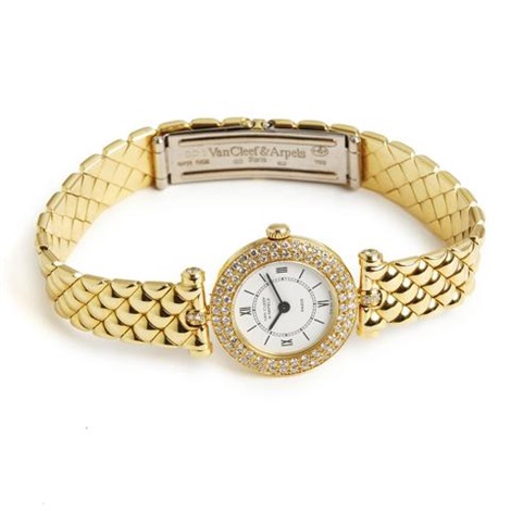 Van Cleef Arpels. Classique of 18k gold and numerous diamonds, ref ...