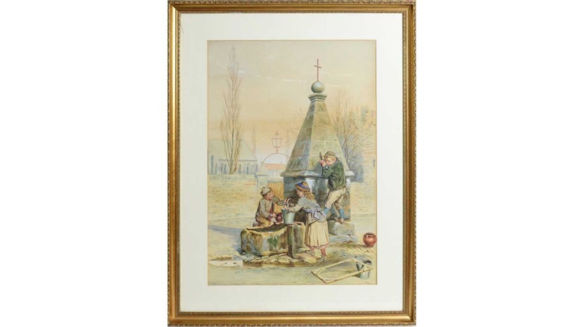 Corbridge Children Gathering Water at the Fountain by Ralph Hedley on ...