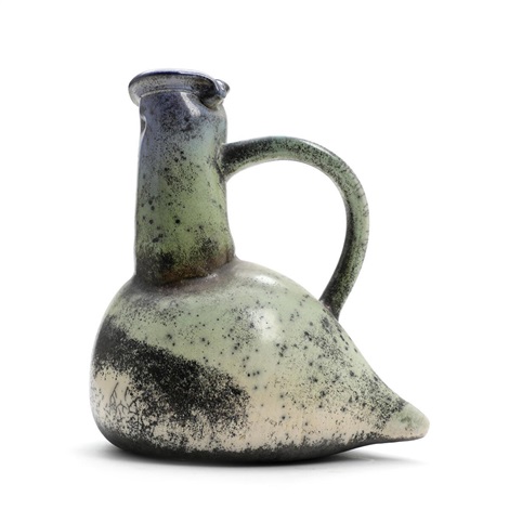 A sculptural raku jug by Philip Streich on artnet