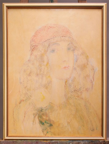 Mädchen mit gelber Rose by Hans Christensen on artnet