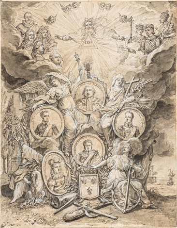 Allegory of the royal family by divine right Allégorie de la Famille ...