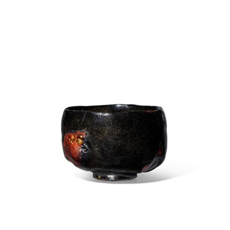 A Black Raku Ware Tea Bowl by Raku Kichizaemon XII (Konyu) on artnet