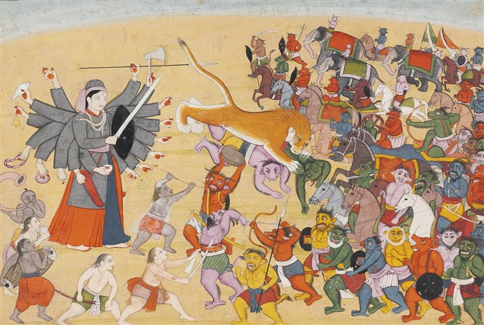 AN ILLUSTRATED FOLIO FROM A DISPERSED DEVI MAHATMYA THE GODDESS DEVI ...