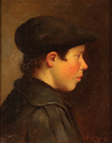 Profile of a young boy with cap by John Willard Raught on artnet