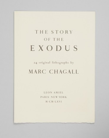 The Story of Exodus portfolio of 24 wtitle page, table of contents and ...