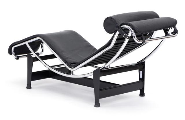 LC4. Chaiselounge with black-lacquered steel frame. by Le Corbusier on ...