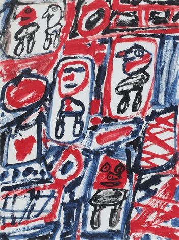 Composition with figures by Jean Dubuffet on artnet