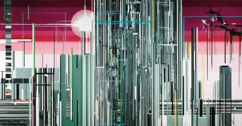 Purple Air VI No. 1 triptych by Liu Wei on artnet