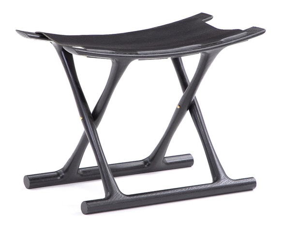 Egyptian stool Black-laquered ash wood folding stool by Ole Wanscher on ...