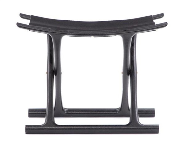 Egyptian stool Black-laquered ash wood folding stool by Ole Wanscher on ...