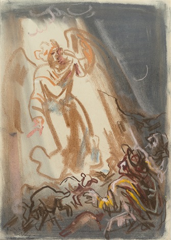 Engel erscheint den Hirten by Richard Ziegler on artnet