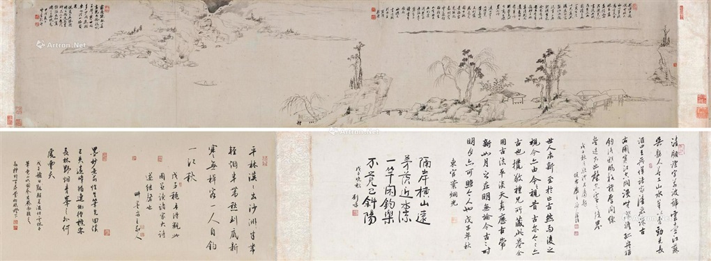 山水卷 手卷 水墨纸本 by Gu Yun on artnet