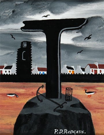 ST. COLUMCILLES TOWER THE TAU CROSS, TORY ISLAND by Patsy Dan Rodgers ...