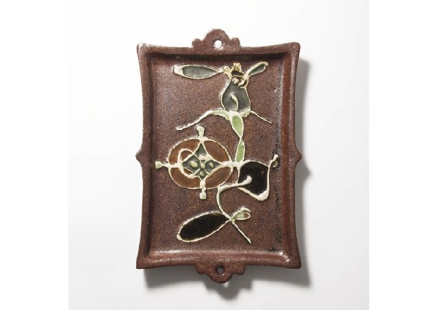 Ceramic plaque with flower design by Kanjiro Kawai on artnet