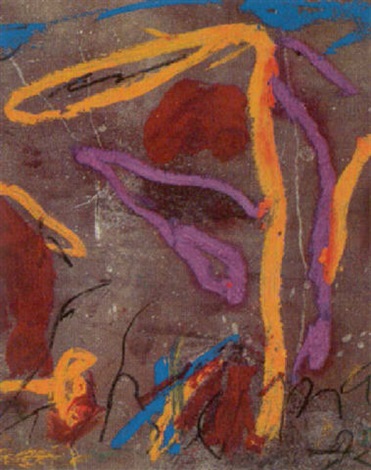 Einladungskarte der Galerie Hans Strelow by Emil Schumacher on artnet