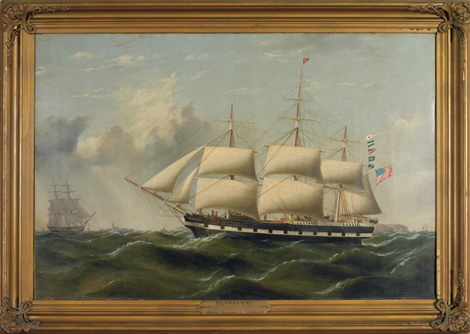 The American packet ship Devonshire by Joseph DeSilva on artnet