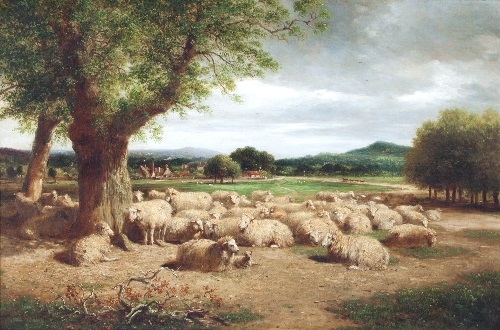 Flock of Sheep in a Landscape by John Thorpe on artnet