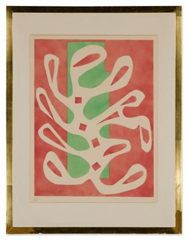Algue blanche sur fond rouge et vert by Henri Matisse on artnet
