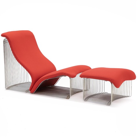 Pantonova Easy chair with stool by Verner Panton on artnet
