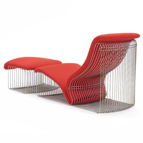 Pantonova Easy chair with stool by Verner Panton on artnet