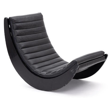 Relaxer 2, Black lacquered wood rocking chair by Verner Panton on artnet