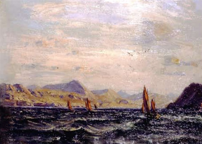 Scottish scene with fishing boats by Herbert F. Royle on artnet