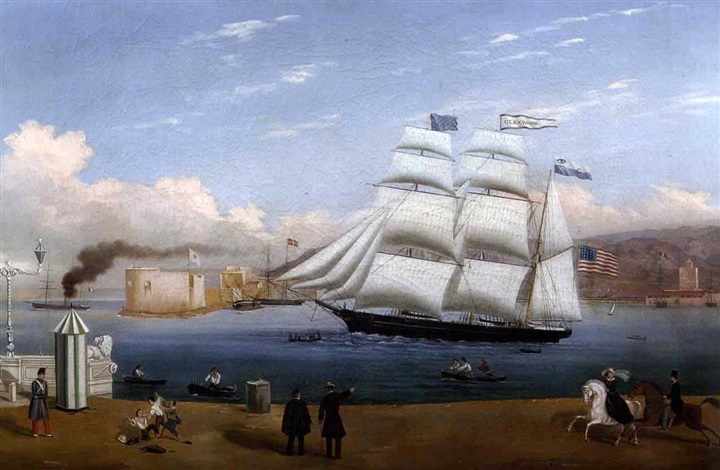 The American bark Glenwood leaving Messina, Italy by William Bygrave on ...