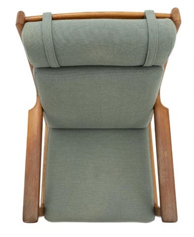 GE 265 High backed teak easy chair and stool by Hans J. Wegner on artnet