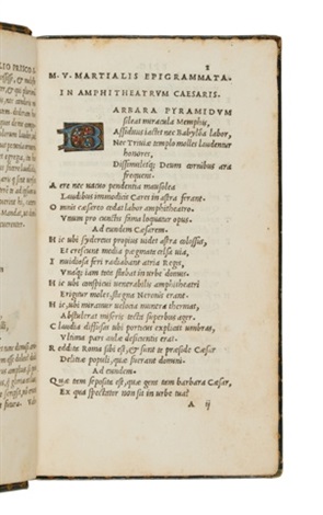 Martialis, Venice, Heirs of Aldo Torresano, 1517, late eighteenth ...