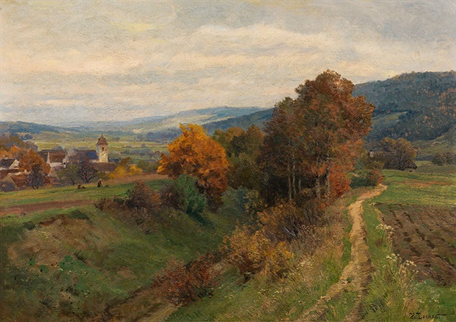 View of Asperhofen in late autumn by Hugo Darnaut on artnet