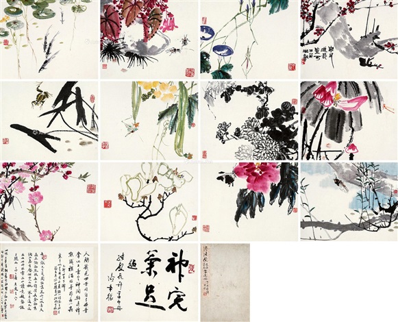 花卉草虫写生册 by Zhang Jixin on artnet