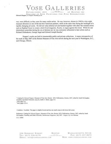 Jo Hopper Reading Study For Hotel Lobby by Edward Hopper on artnet