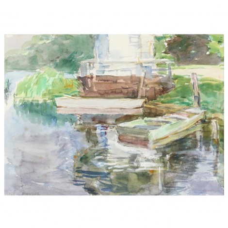 Sans Souci Fishhouse and Boats by Sarah Jane Blakeslee on artnet