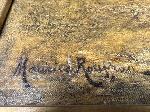 Barn scene with sheep by Maurice Rousseau on artnet