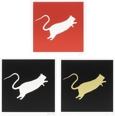 White Rat on red background White Rat on black background Golden Rat on ...
