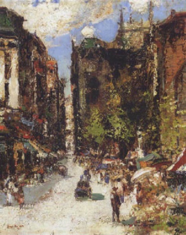 A Paris street scene by James Kay on artnet