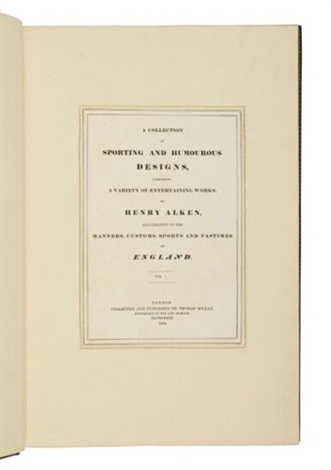 A fine set of this rare collection of Alkens major works by Henry Alken ...