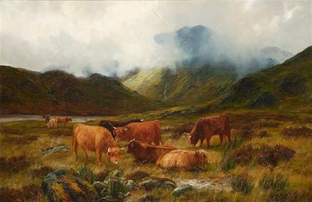 Cattle grazing in the Highlands by Peter Graham on artnet