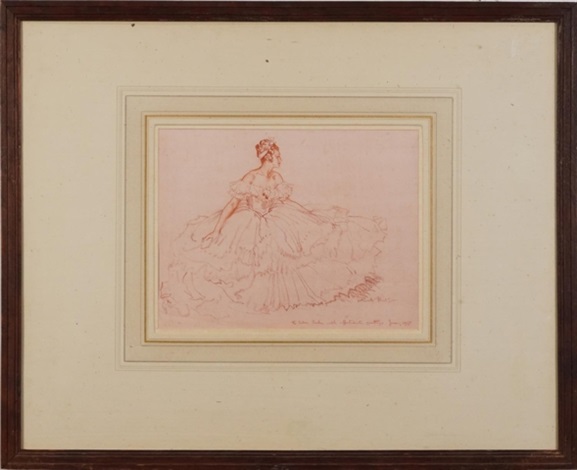 Full length portrait of Eileen Baker by William Russell (Sir) Flint on ...