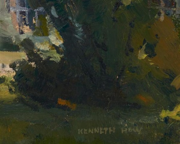 Figures On A Porch Under The Shade Of A Tree by Kenneth G. How on artnet