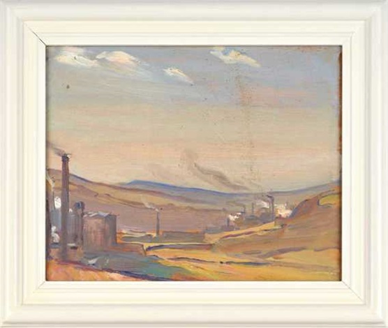 Landscape with industrial buildings by Florence Hess on artnet