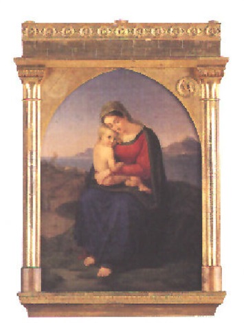 Maria mit dem Kind in mediterraner Küstenlandschaft by August Anton ...