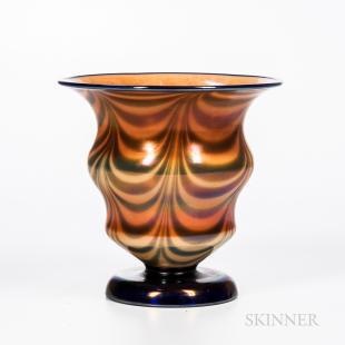 Imperial Art Glass Free Hand Iridescent Vase by Imperial Glass Company ...
