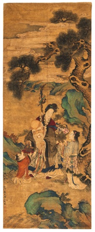 SHOULAO AND MAGU UNDER A PINE TREE by Gu Jianlong on artnet