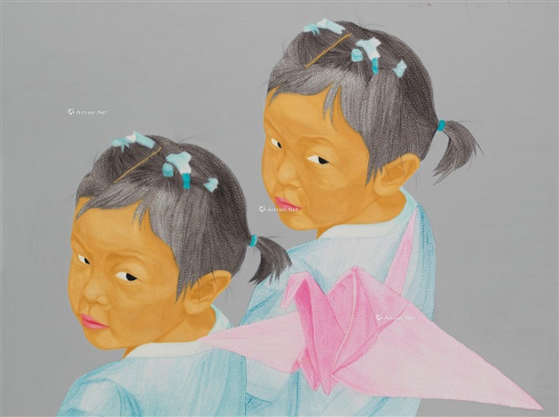 中国女孩 布面 油画 chinese girl by Han Feng on artnet