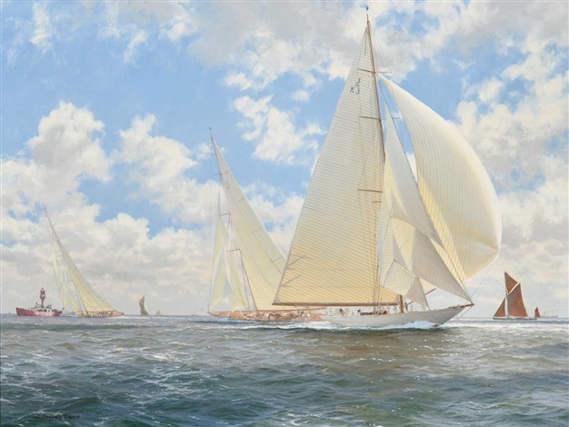 Shamrock Racing, Velsheda Britannia Thames Estuary, c.1930 by John ...