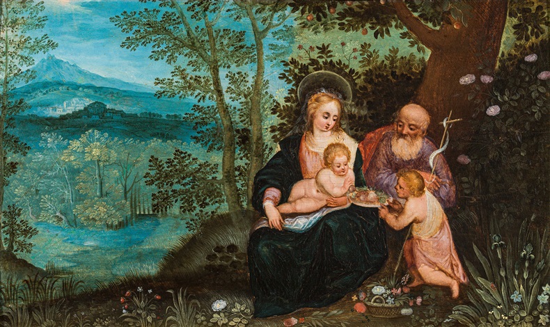 Landscape with Holy Family and St. John by Jan Brueghel the Younger and ...