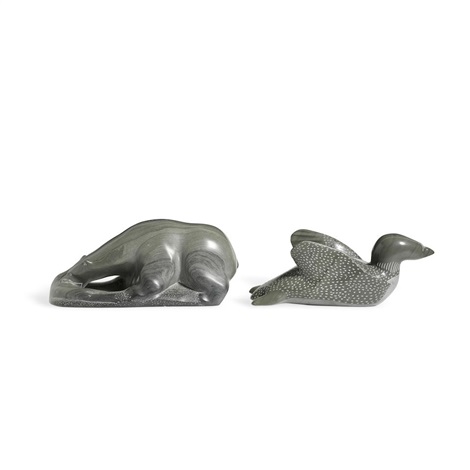 Two Belcher IslandsSanikiluak Inuit sculptures by David Uppik on artnet