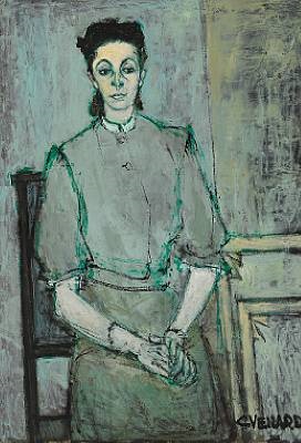 A womans portrait by Claude Venard on artnet